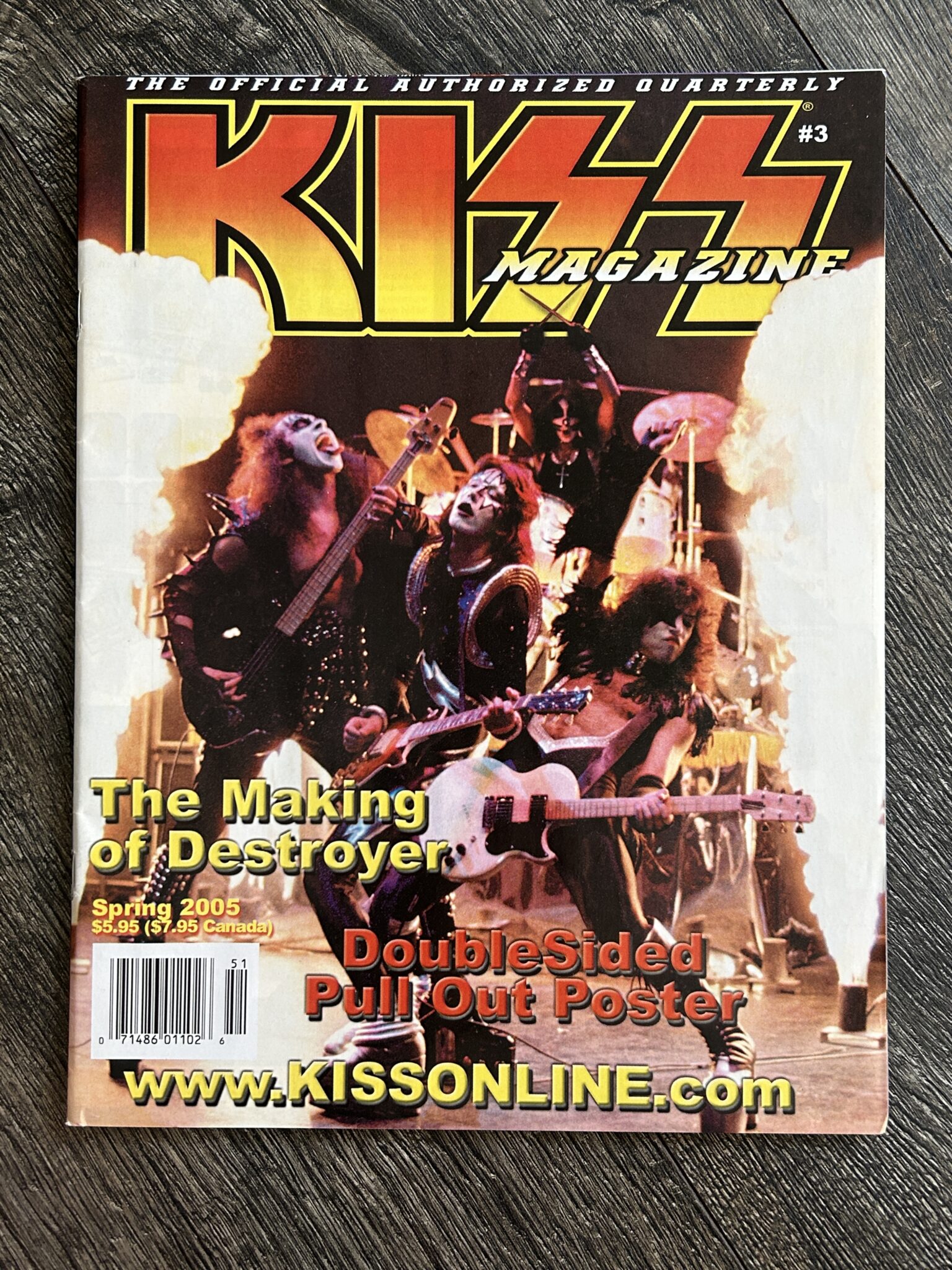 KISS Magazine #3 Official Authorized Quarterly Poster Vintage Kiss ...