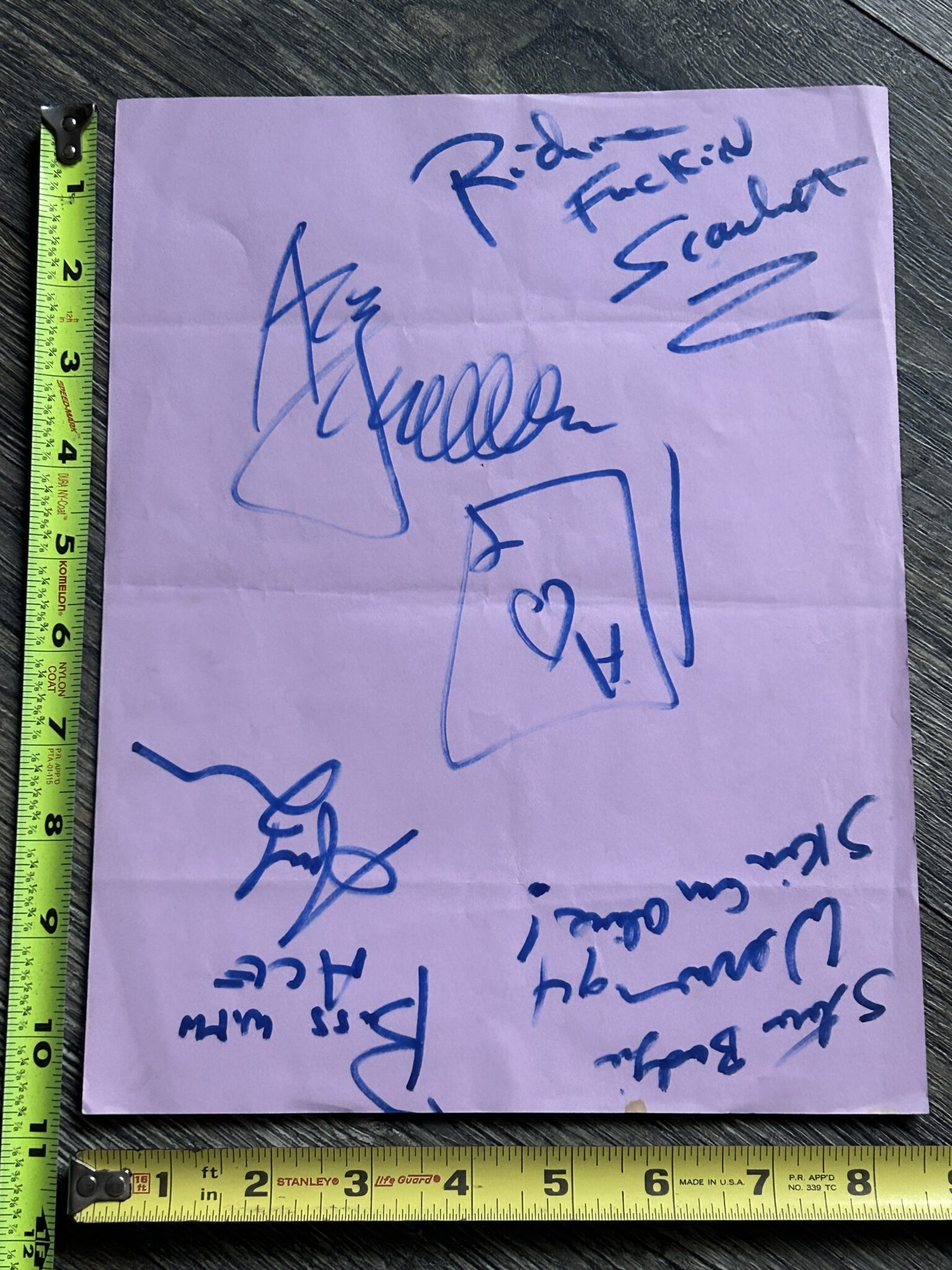 Kiss ACE FREHLEY Signed Autograph Ace Band Richie Scarlet more 1994 ...